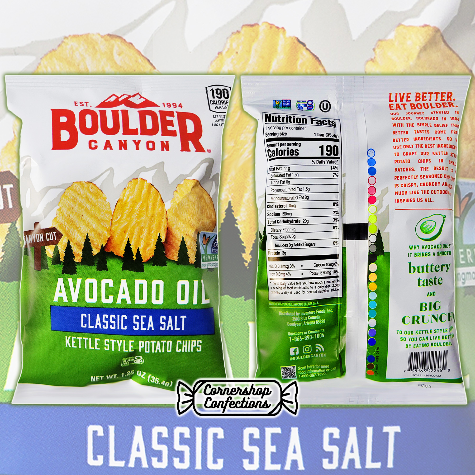 Boulder Canyon Kettle Chips 2 Flavor Bulk Variety Pack - 8 Individually ...